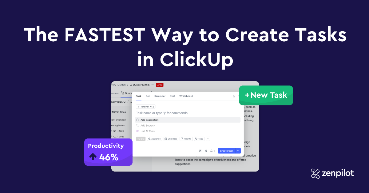 ClickUp Productivity Tips: Create Tasks in ClickUp Faster